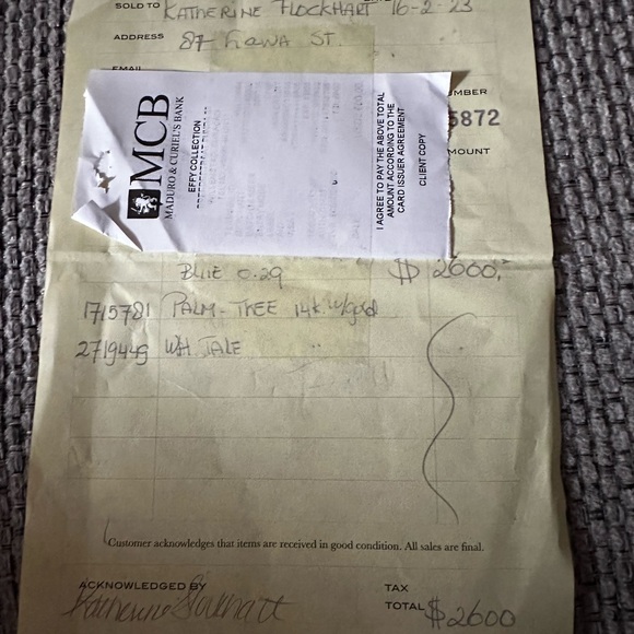 Effy | Jewelry | Effy Brand Genuine Blue Diamond Palm Tree Necklace ...